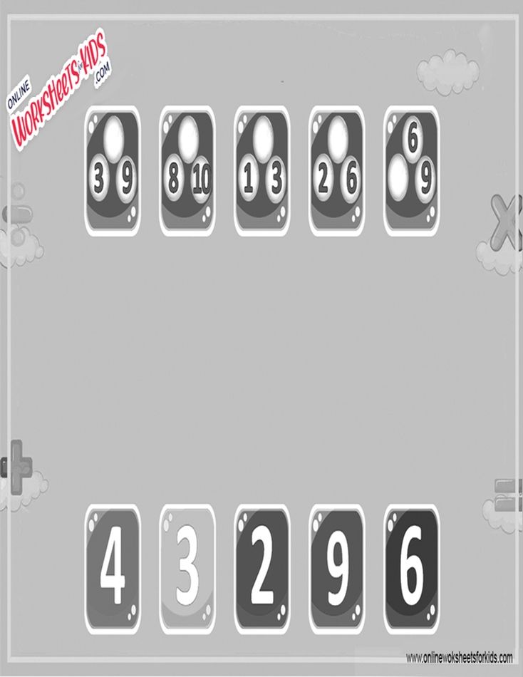 Missing Number Matching Worksheets 9